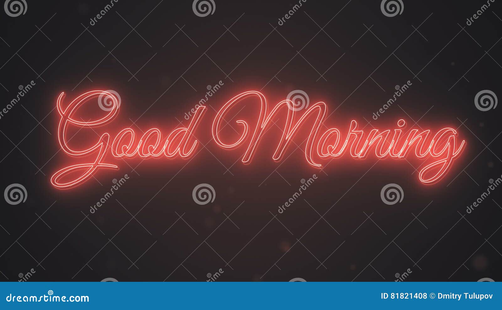 Good morning neon words stock footage. Video of message - 81821408