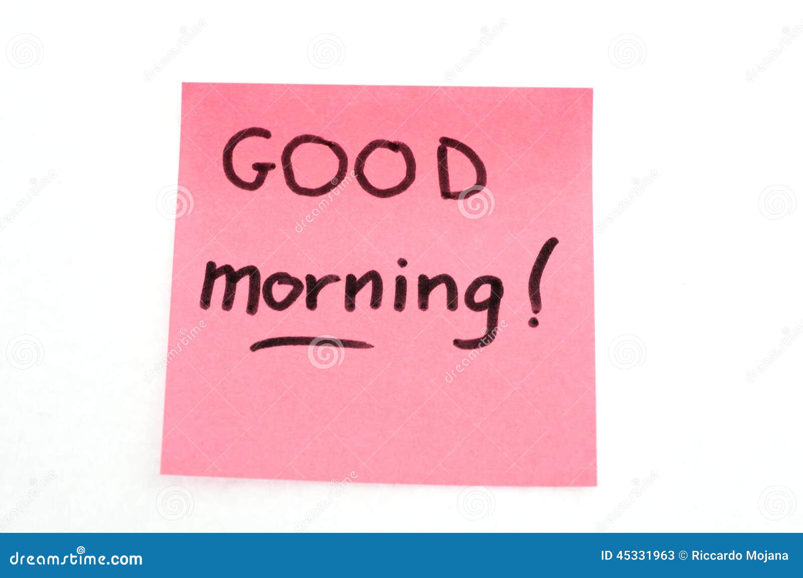 Good morning note stock image. Image of announcement - 45331963