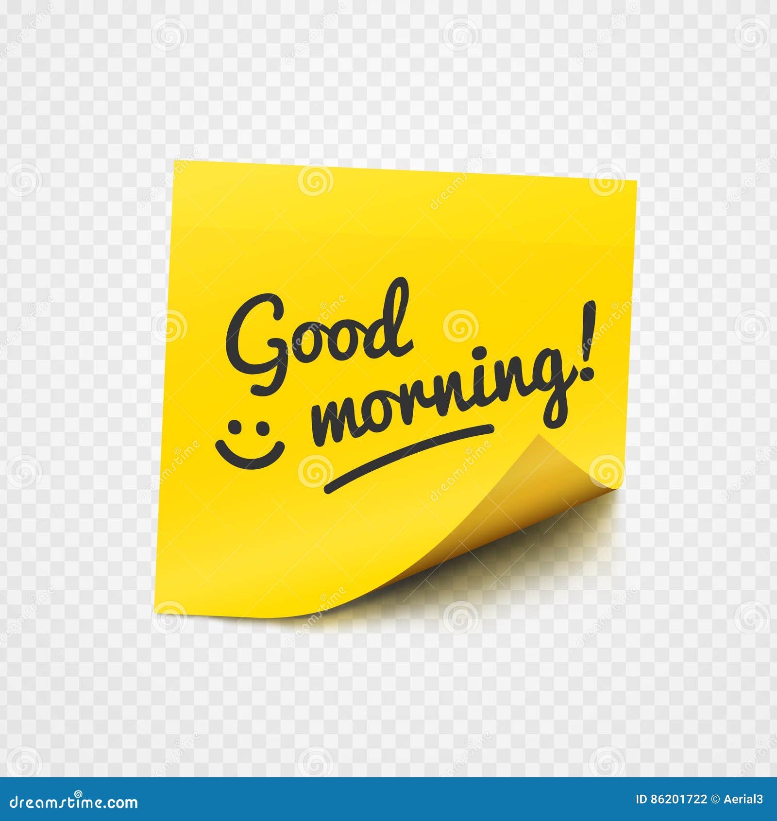 Good Morning Note on Yellow Sticky Paper Stock Vector - Illustration of ... Good Morning Note on Yellow Sticky Paper Stock Vector - Illustration of ...