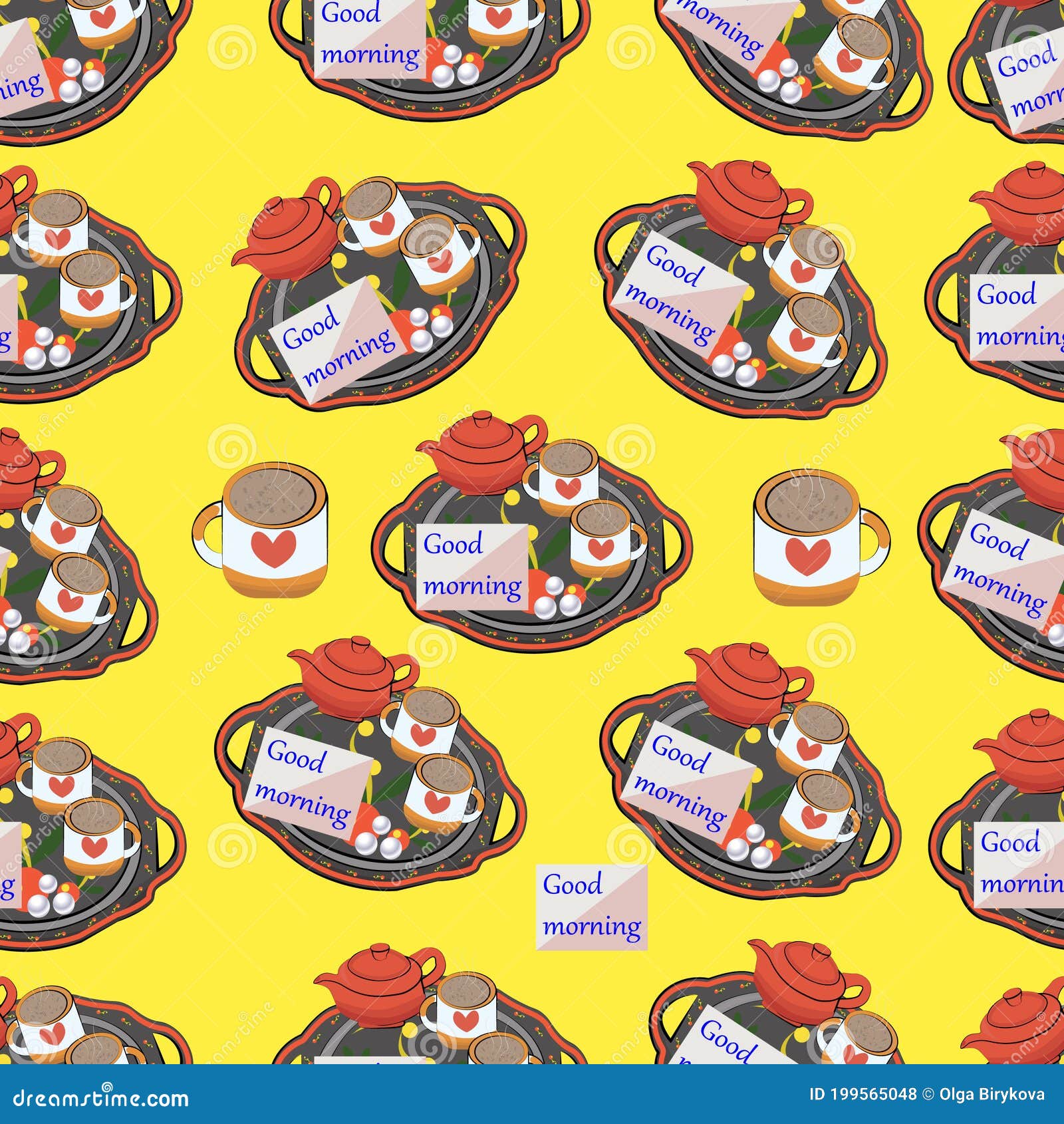 Good morning pattern stock illustration. Illustration of graphic ...