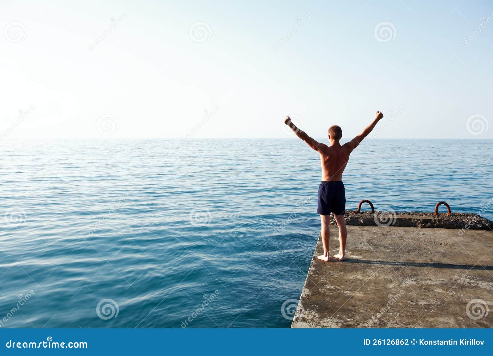 Good Morning Sea! stock photo. Image of pier, teenage - 26126862