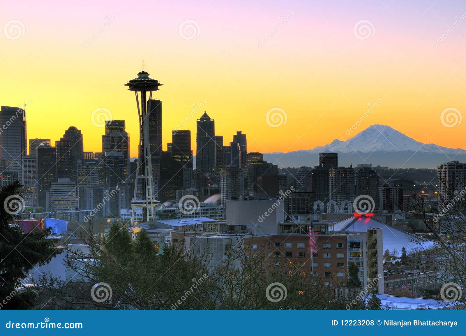 Good morning Seattle editorial stock photo. Image of attraction - 12223208