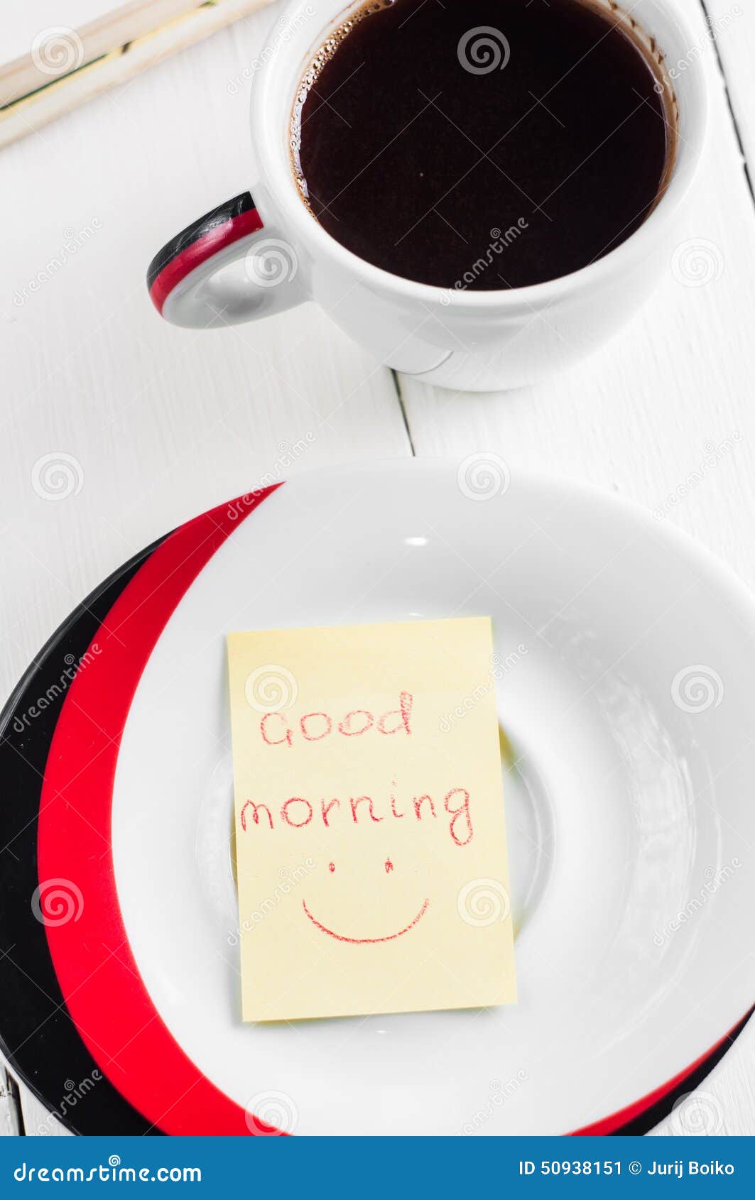 Good Morning with Smile and Cup Coffe Stock Image - Image of lifestyle ...