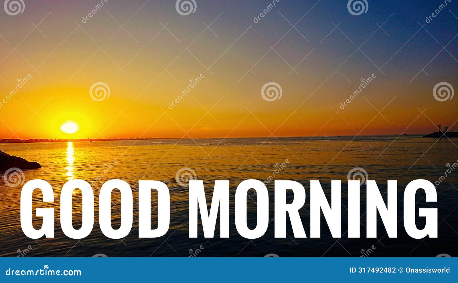 Good Morning Sunrise Header Illustration Stock Photo - Image of good ...