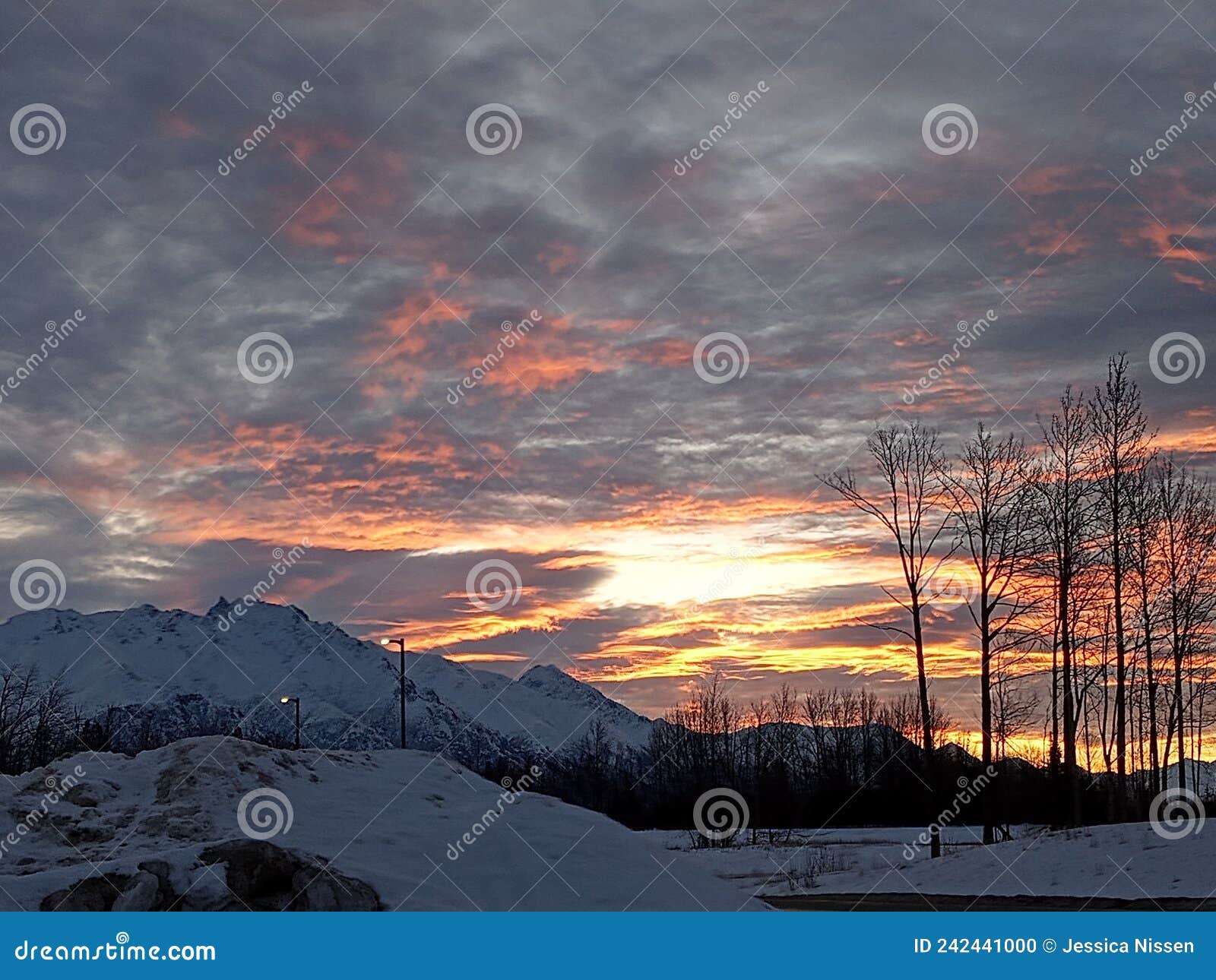 Good Morning Sunrise Palmer Alaska Stock Photo - Image of good, winter ...
