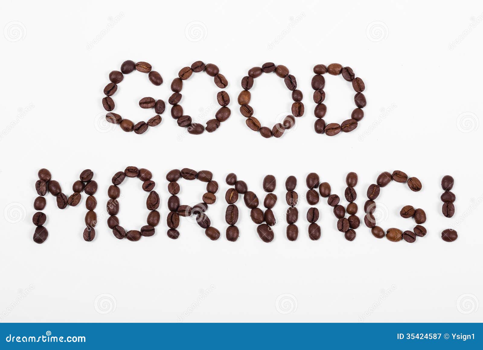 Good Morning, Text in Coffee Beans Stock Image - Image of close, flavor ...