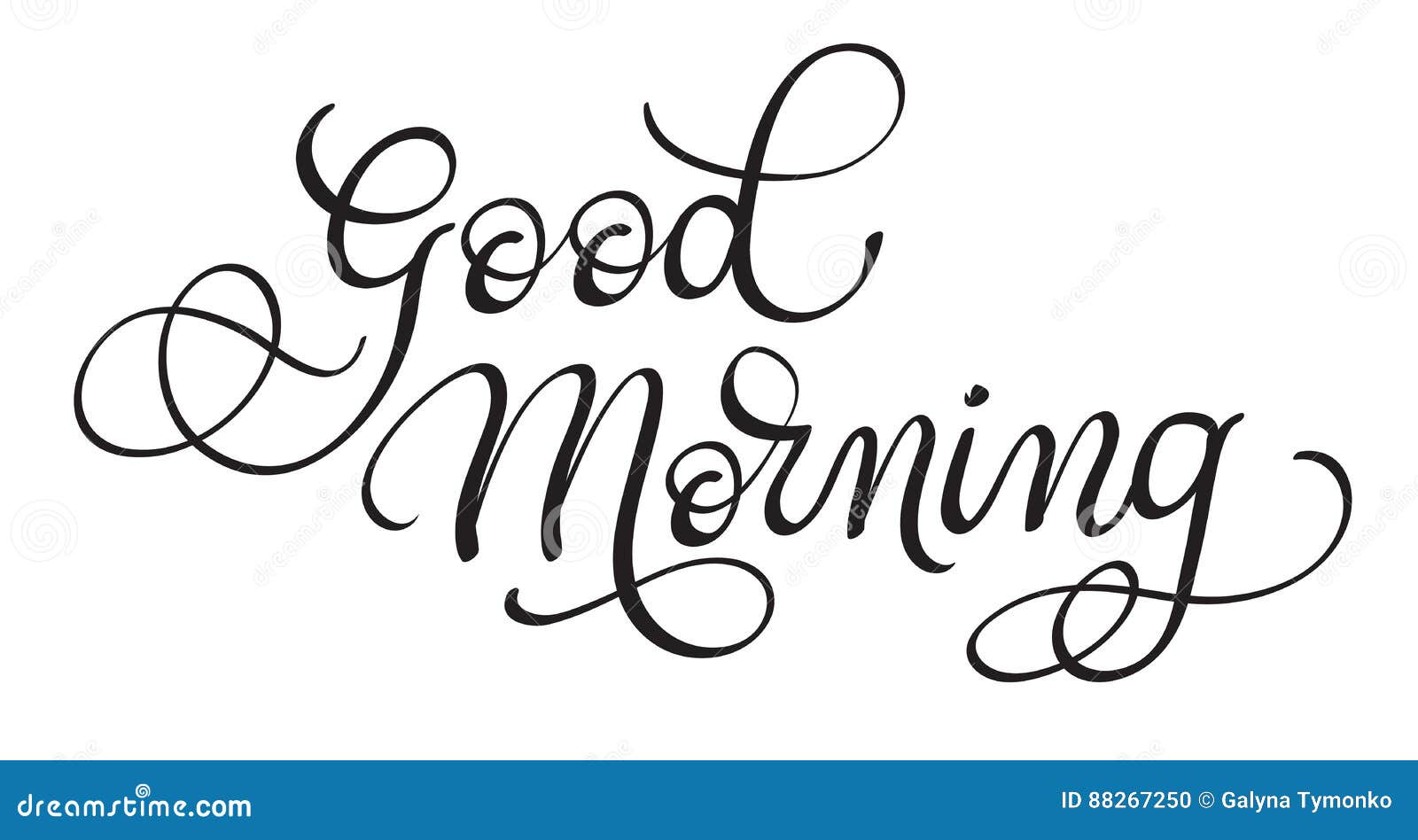 Good Morning Text on White Background. Calligraphy Lettering ...