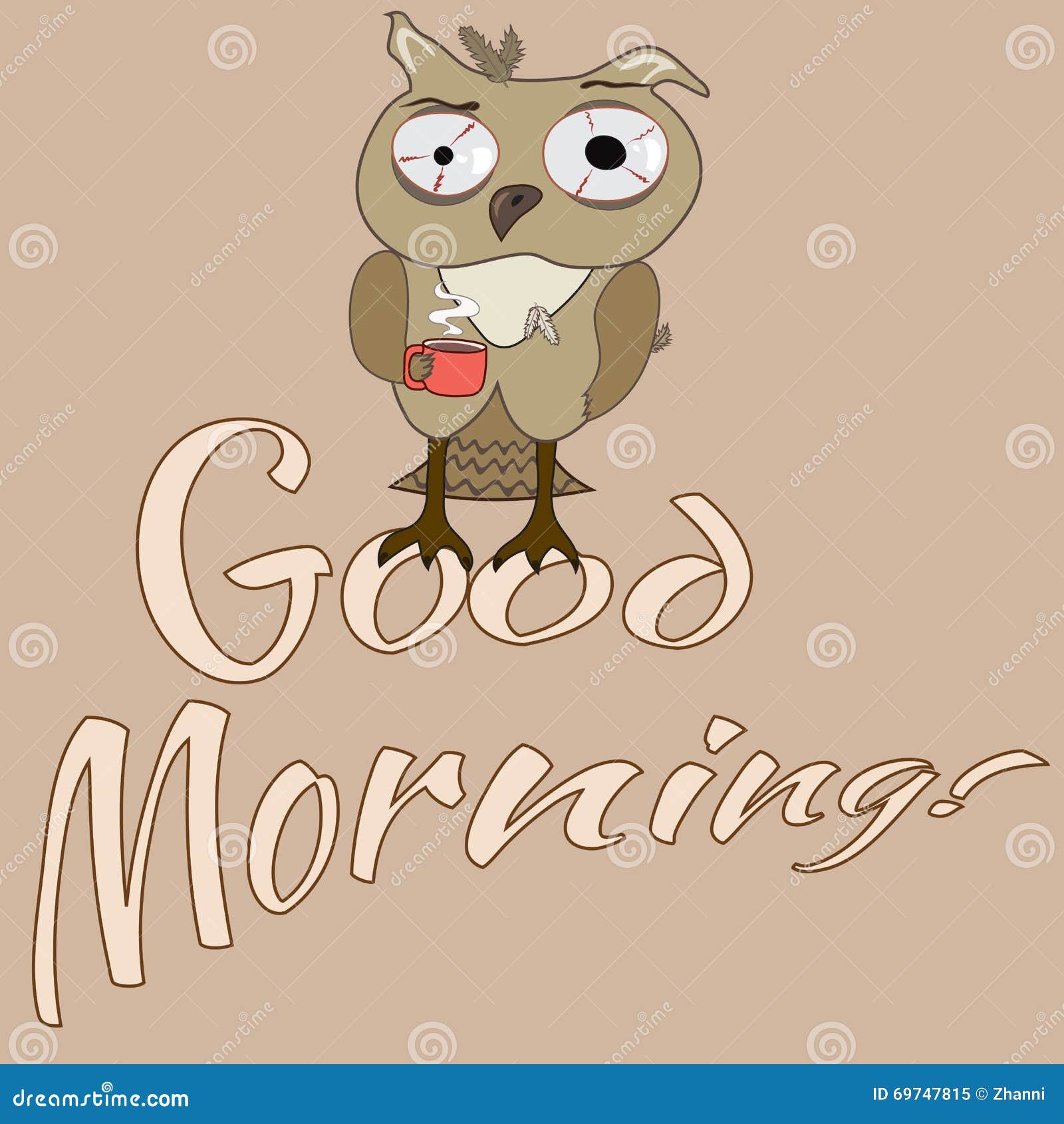 Good morning stock vector. Illustration of feathers, coffee - 69747815