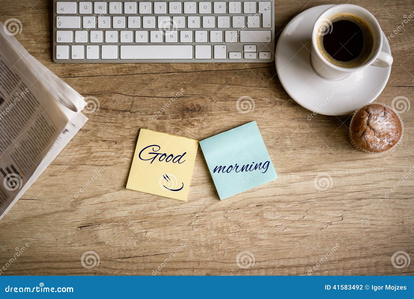 Good morning stock photo. Image of notebook, coffee, space - 41583492