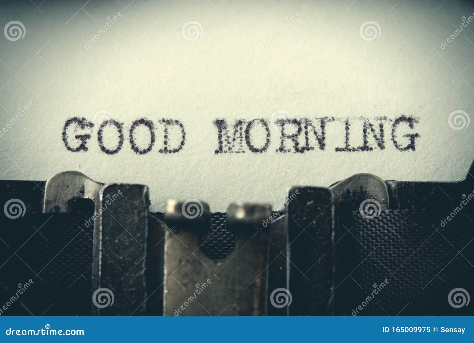 Good Morning. Typed Words on a Vintage Typewriter Stock Image - Image ...