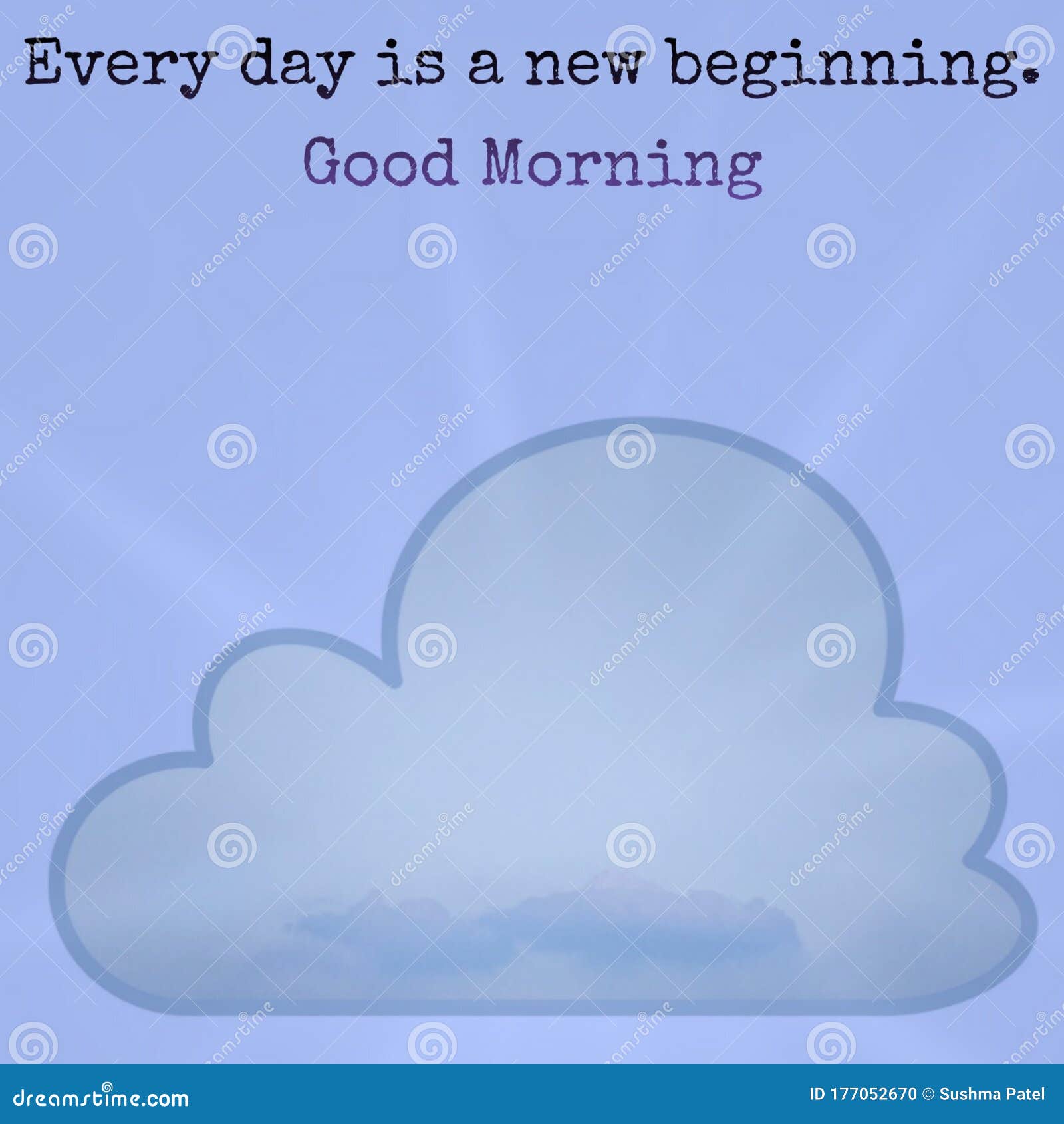 Good Morning Wish Text Message Every Day is a New Beginning Stock ...