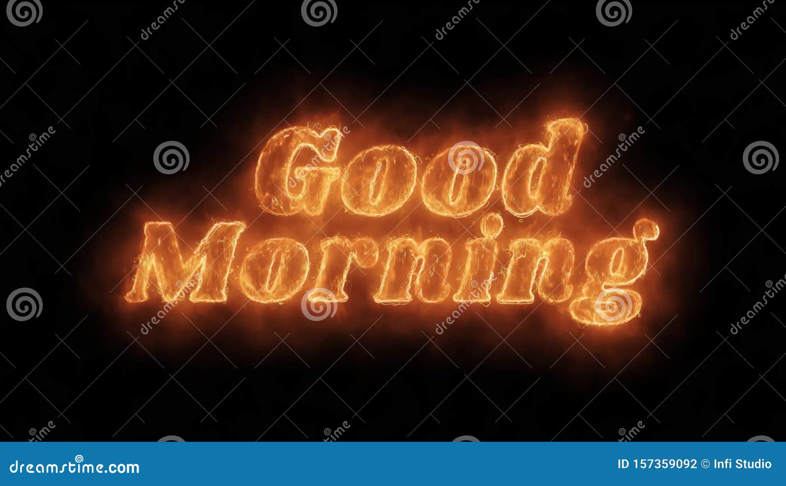Good Morning Word Animated Burning Realistic Fire Flame Loop Stock ...