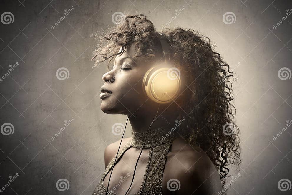Good music stock image. Image of profile, passion, listen - 15263327