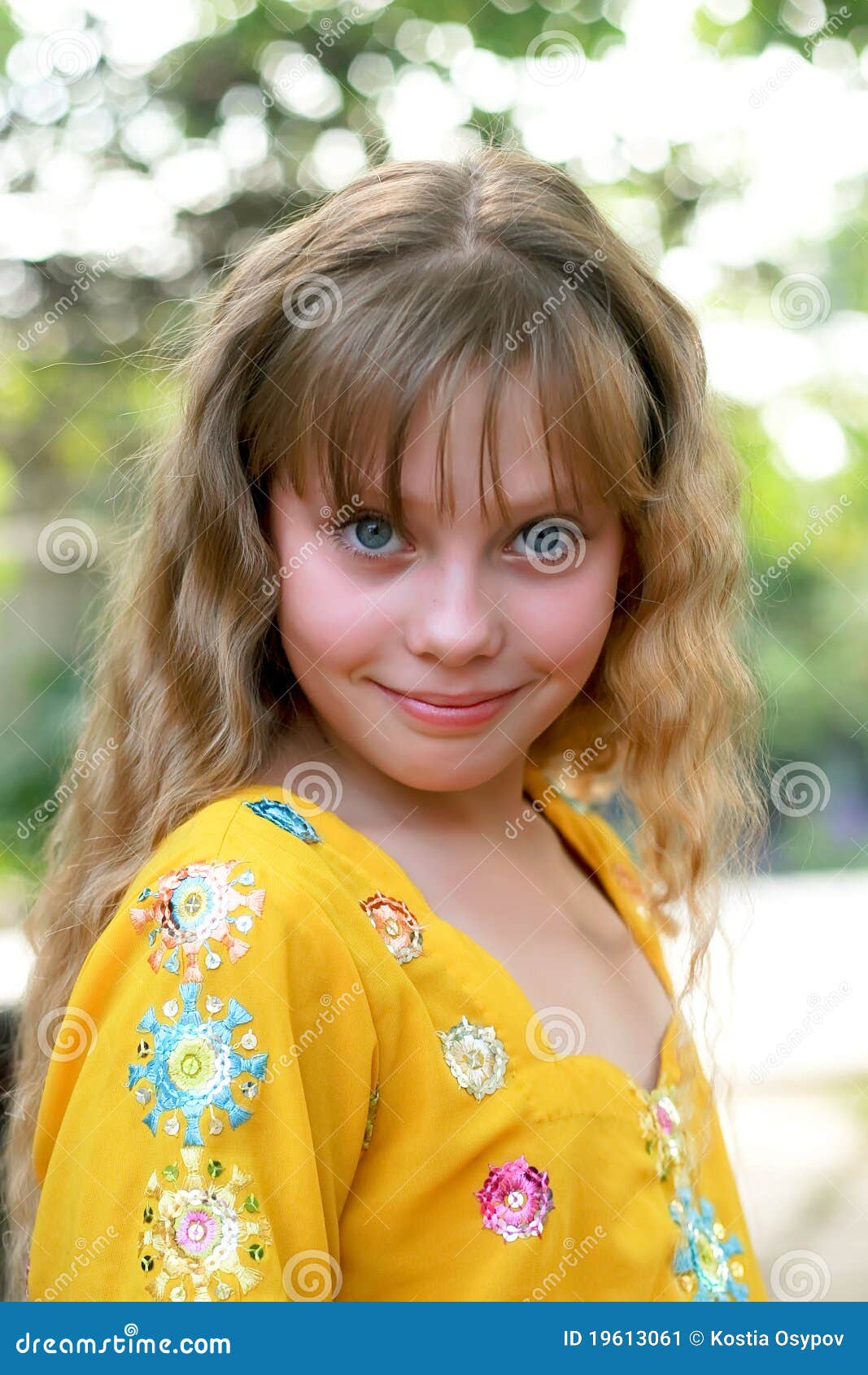 Good-natured young girl stock image. Image of yellow - 19613061