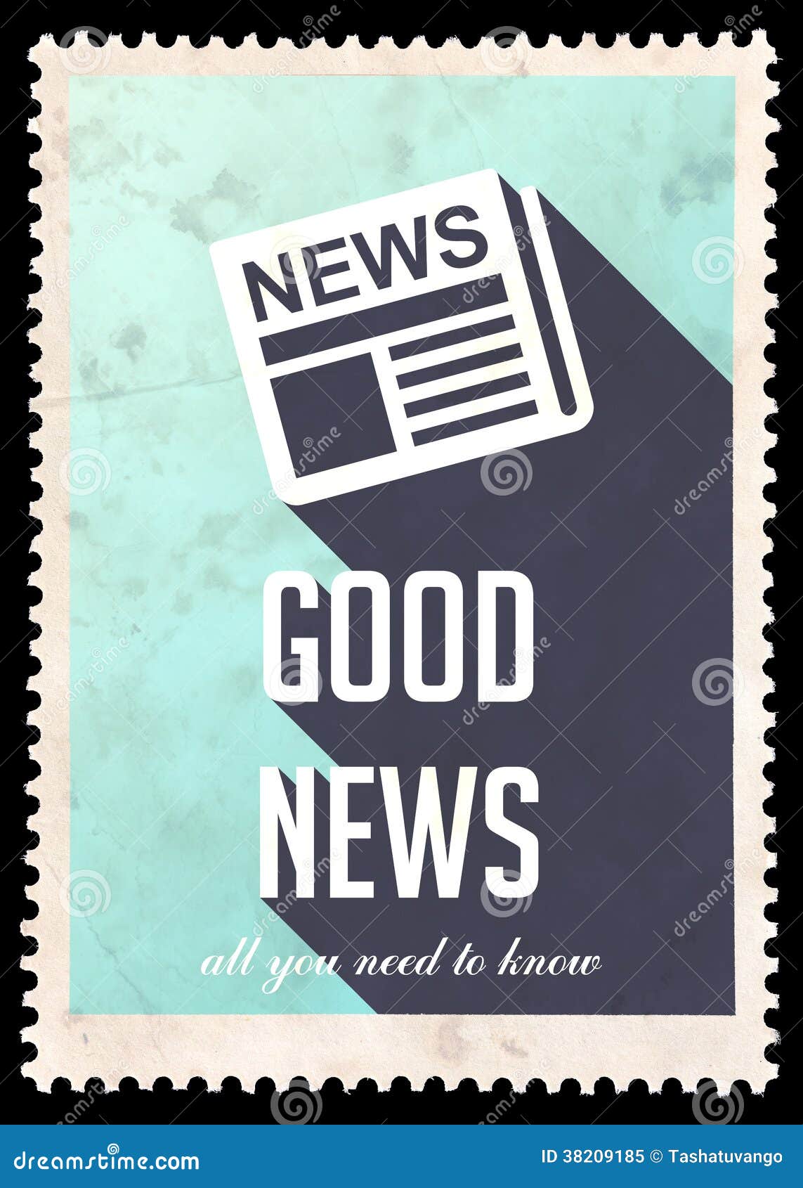 Good News on Blue in Flat Design. Stock Illustration - Illustration of ...