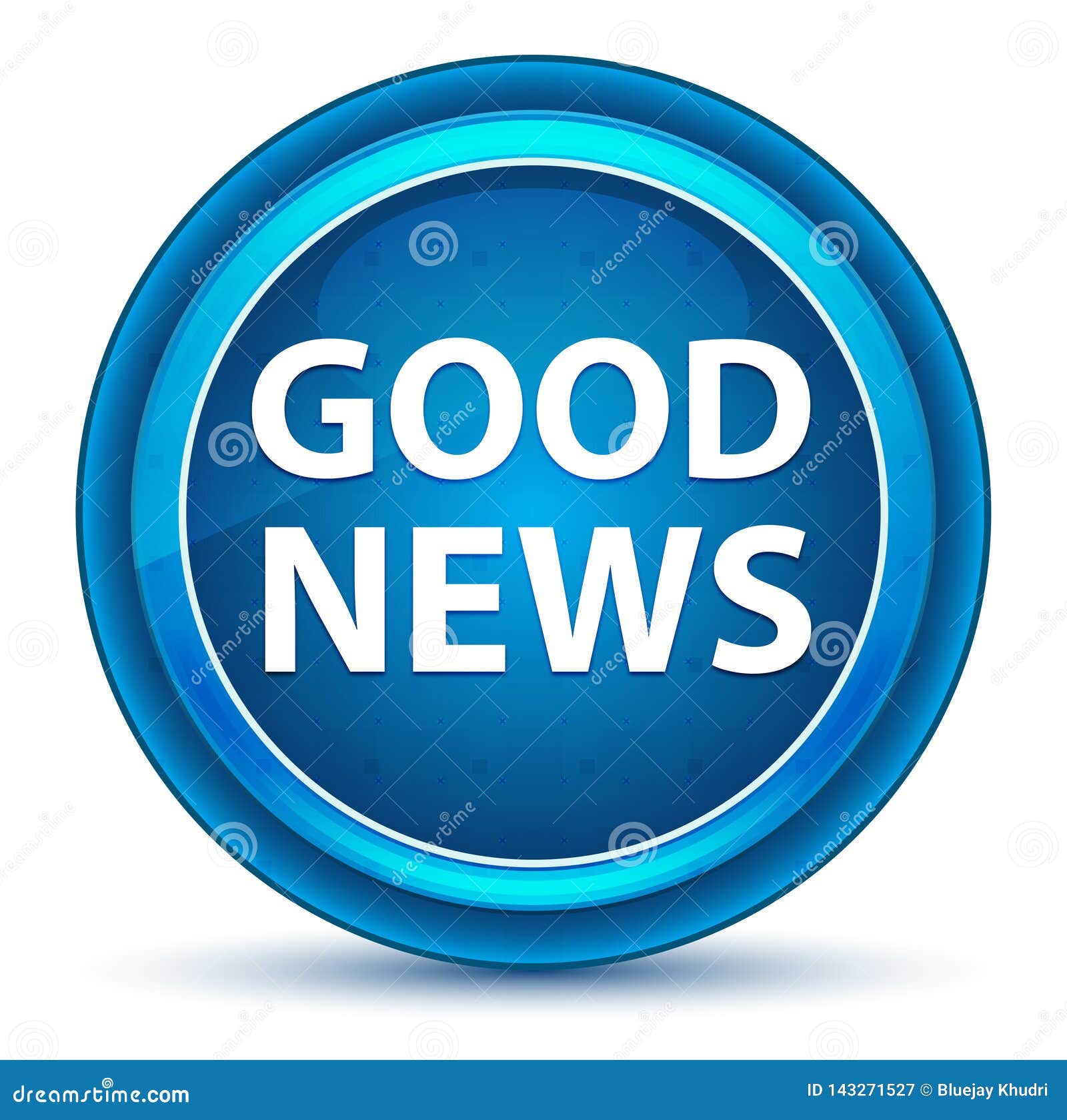 Good News Eyeball Blue Round Button Stock Illustration - Illustration ...