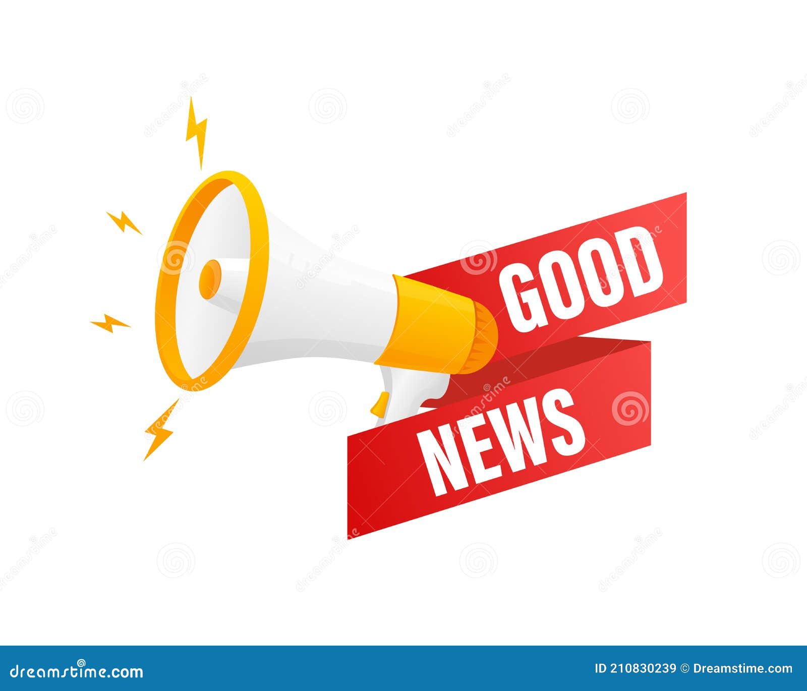 Good News Megaphone on White Background for Flyer Design. Vector ...