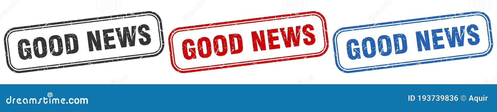 Good News Square Isolated Sign Set. Good News Stamp Stock Vector ...