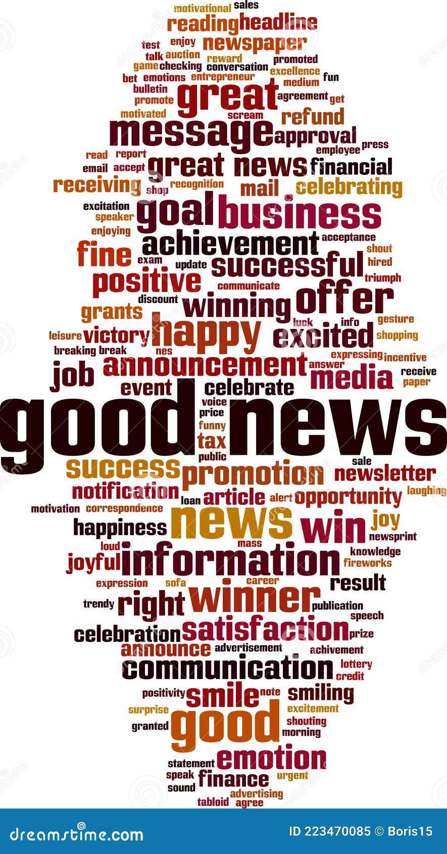 Good news word cloud stock vector. Illustration of celebration - 223470085