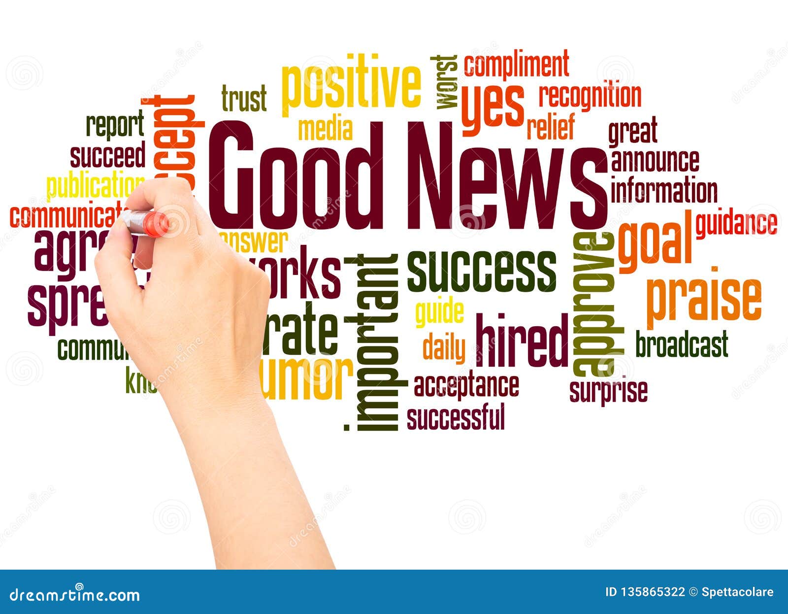 Good News Word Cloud Hand Writing Concept Stock Illustration ...