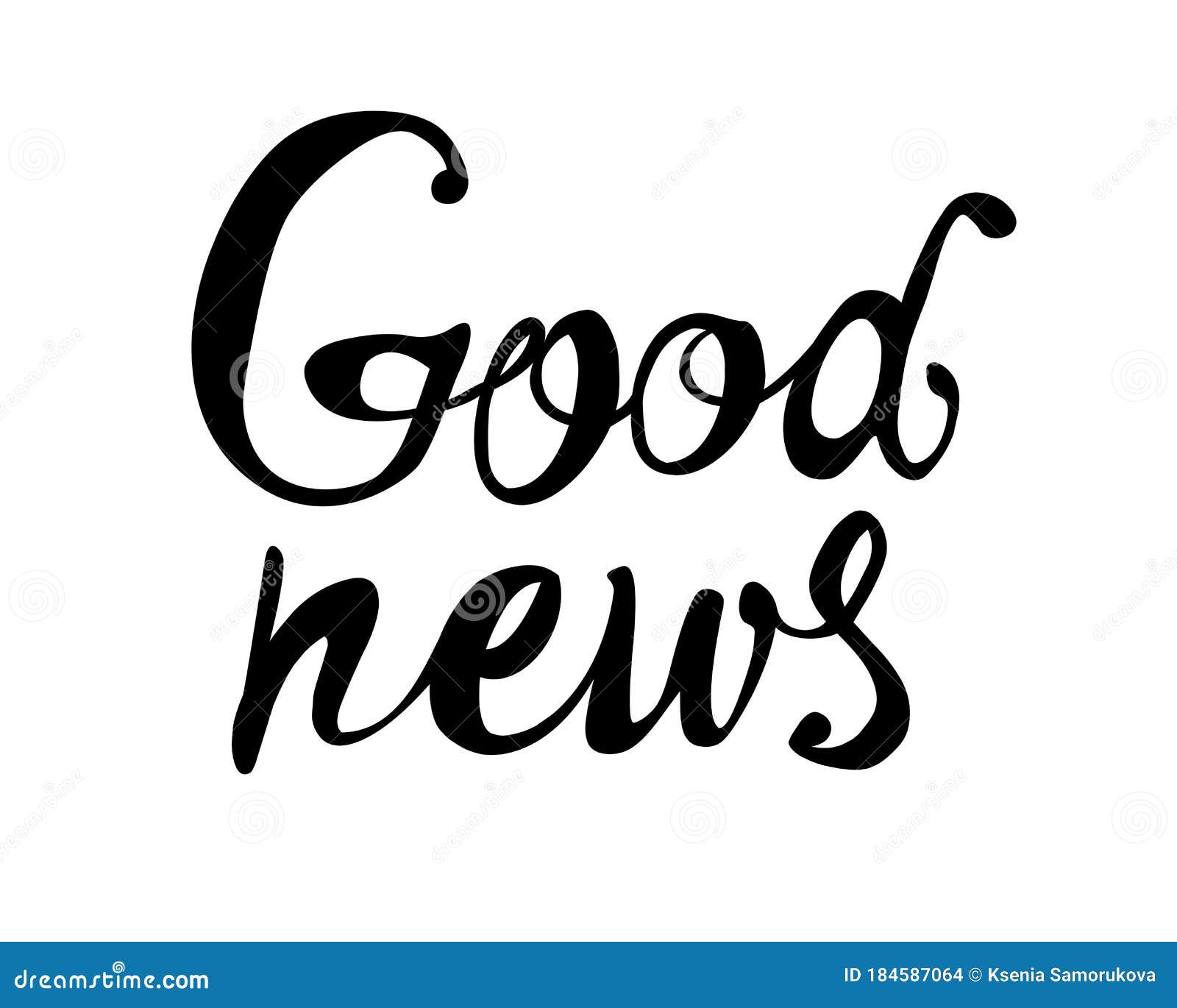 Good News. Words of Calligraphic Letters Stock Vector - Illustration of ...