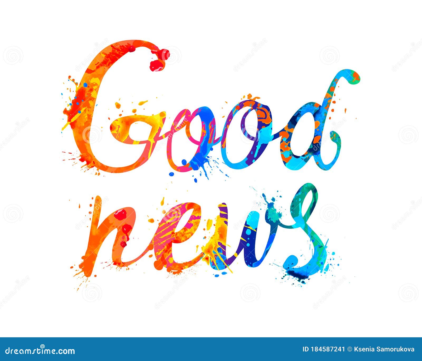 Good News. Words of Calligraphic Letters Stock Vector - Illustration of ...