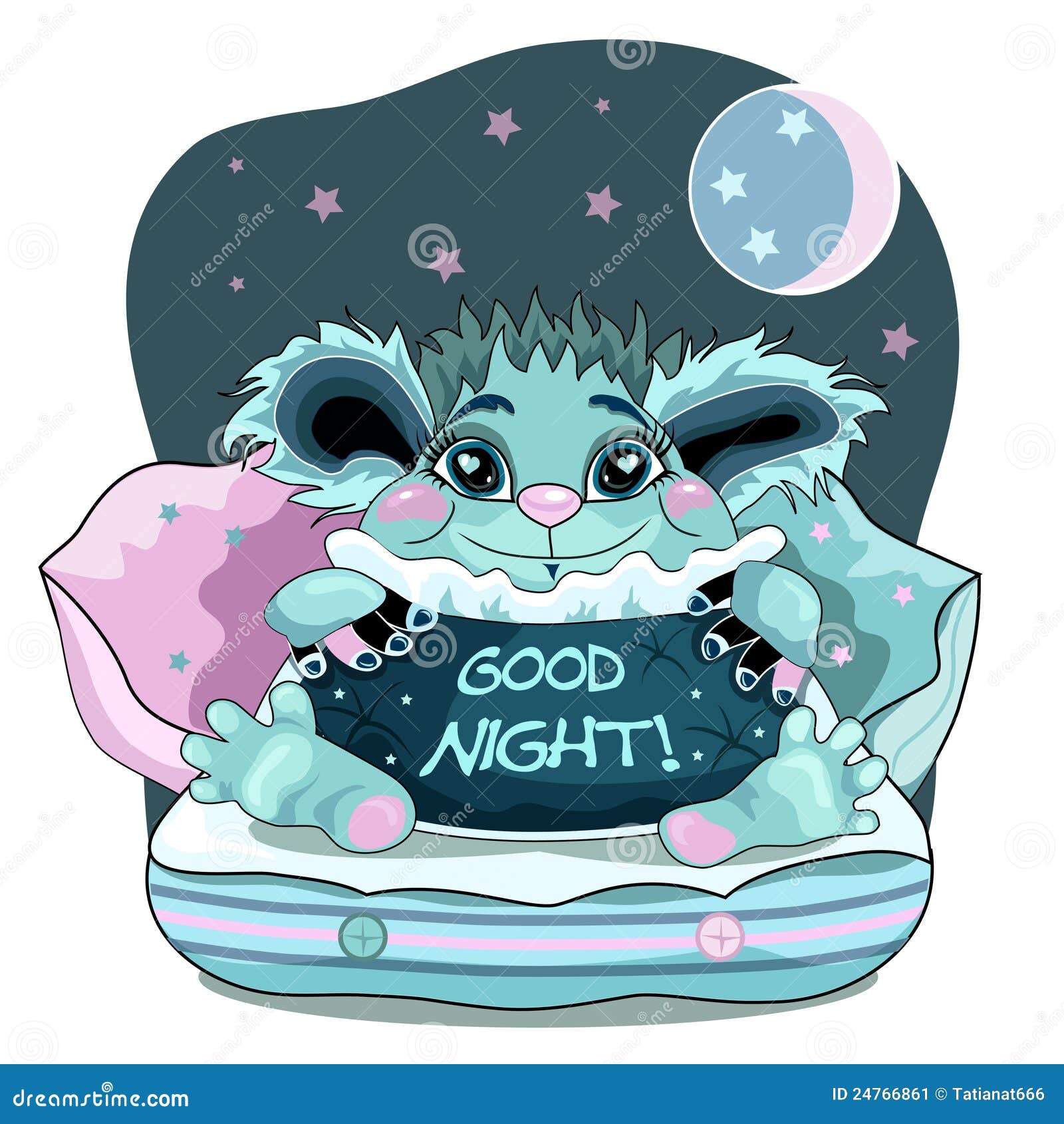Good night stock illustration. Illustration of funny - 24766861