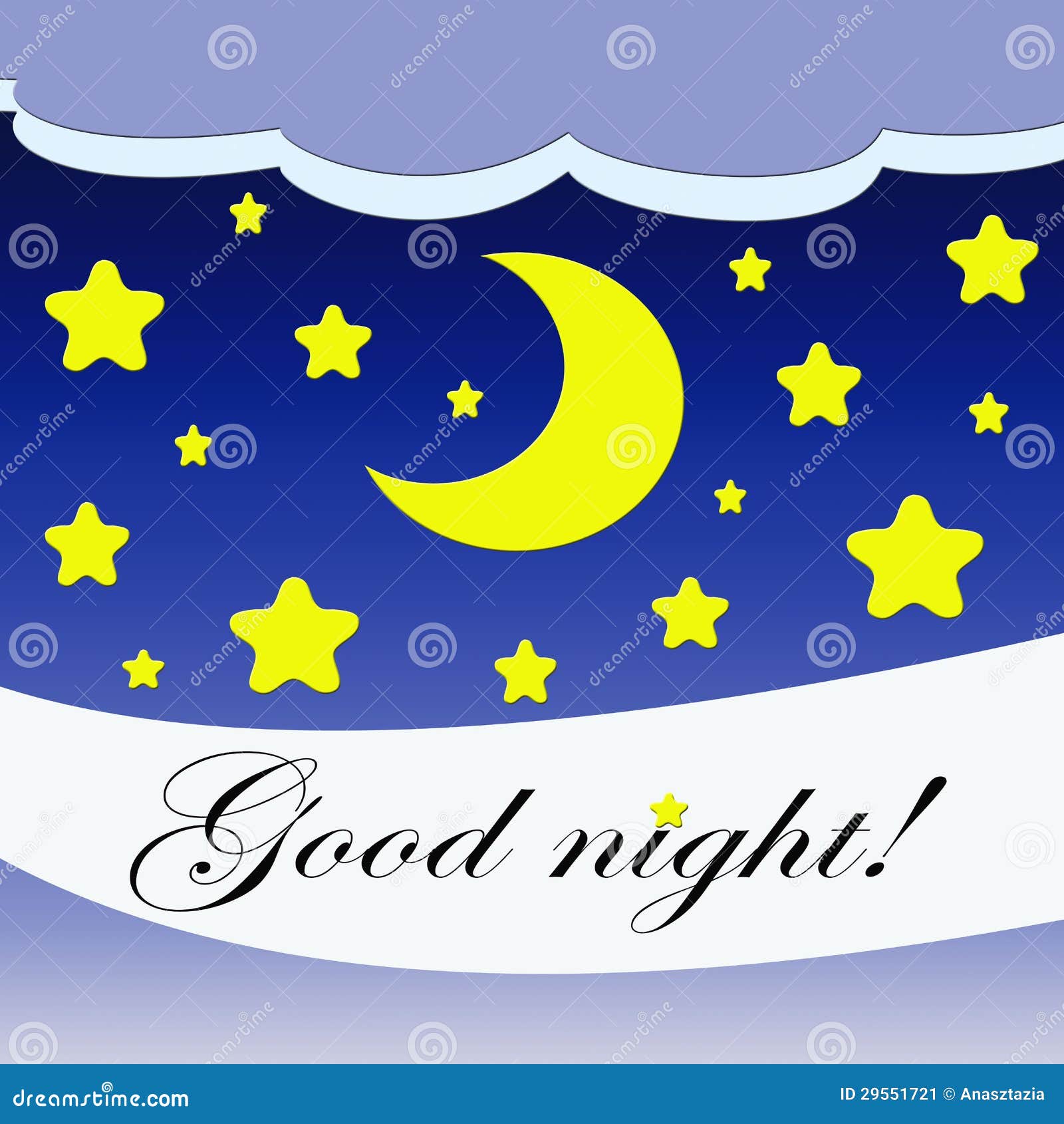 Good night! stock illustration. Illustration of blue - 29551721