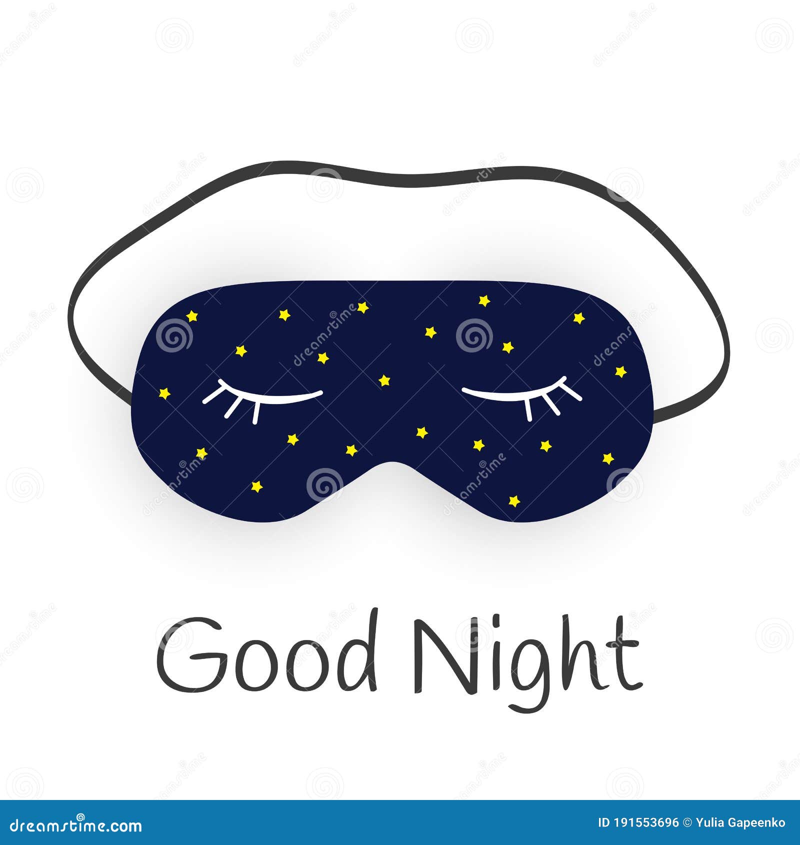Good Night Abstract Background with Funny Sleeping Mask. Vector ...