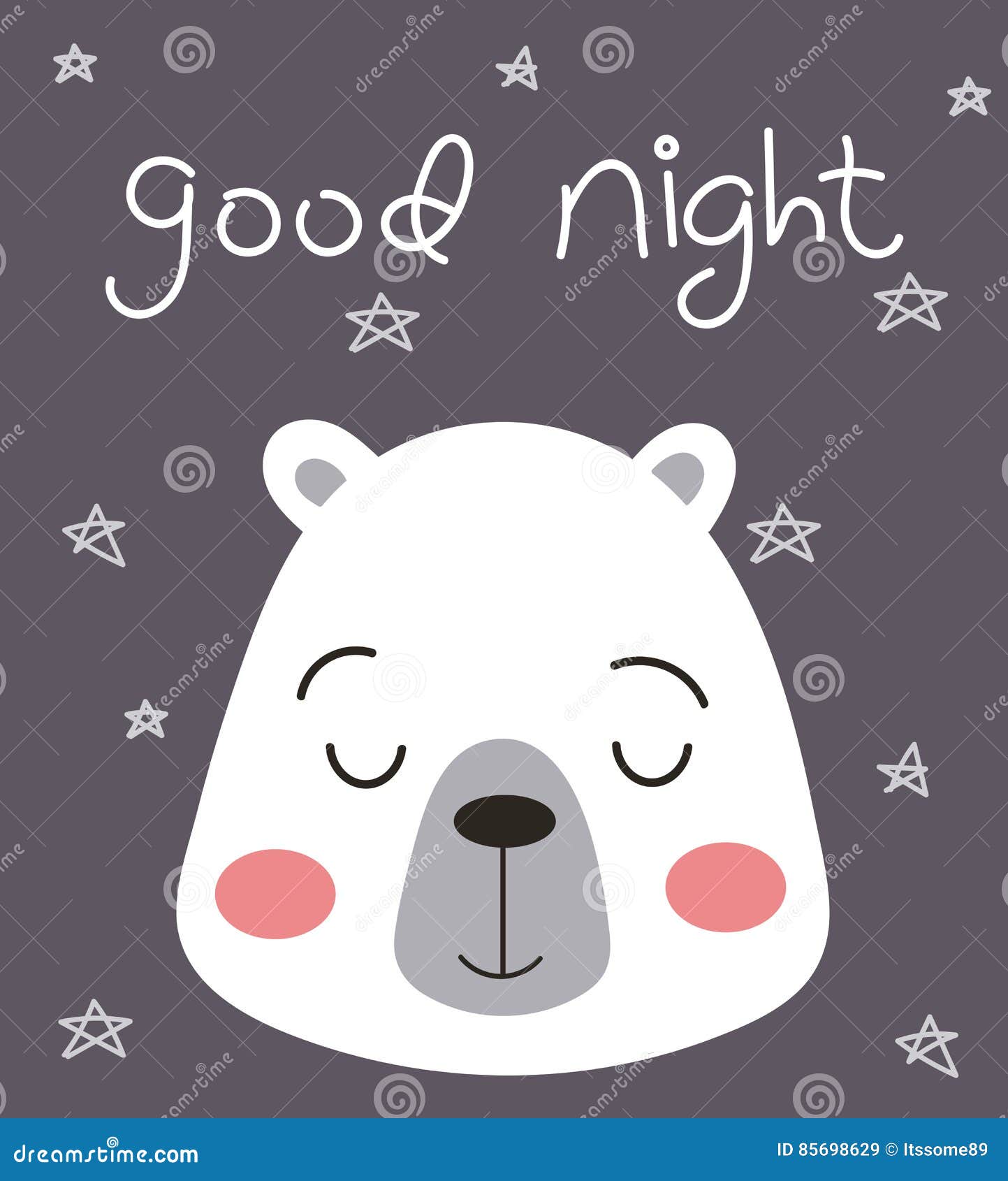 Good Night Bear stock illustration. Illustration of sweet - 85698629
