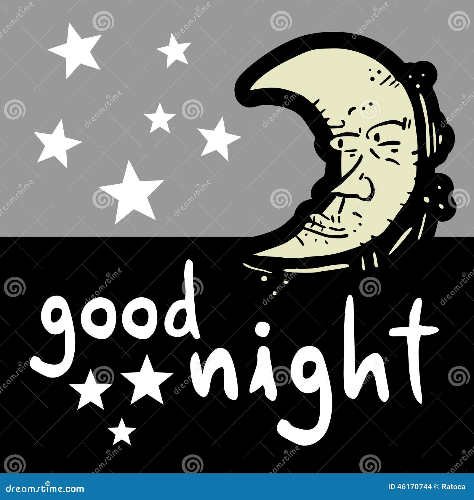 Good night stock vector. Illustration of shape, comic - 46170744