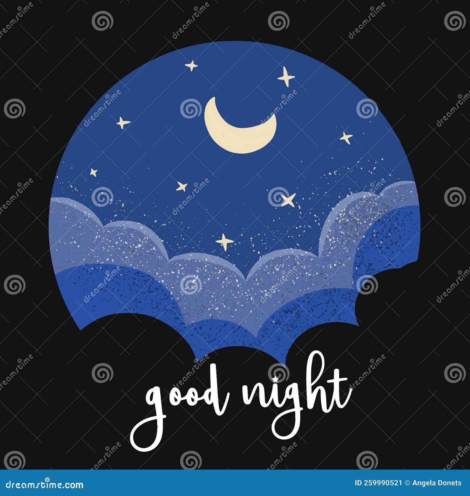 Cute Starry Night Seamless Pattern Background Illustration Cartoon ...