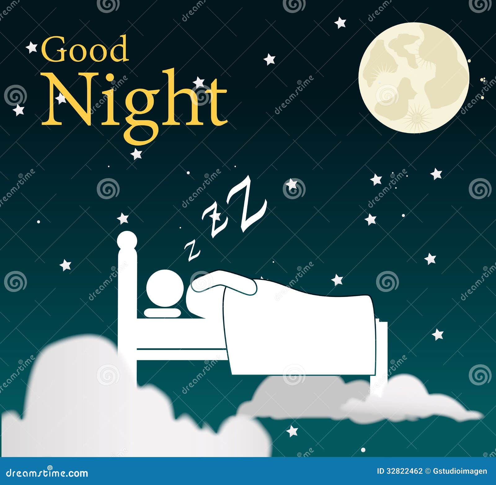 Good night design stock vector. Illustration of human - 32822462