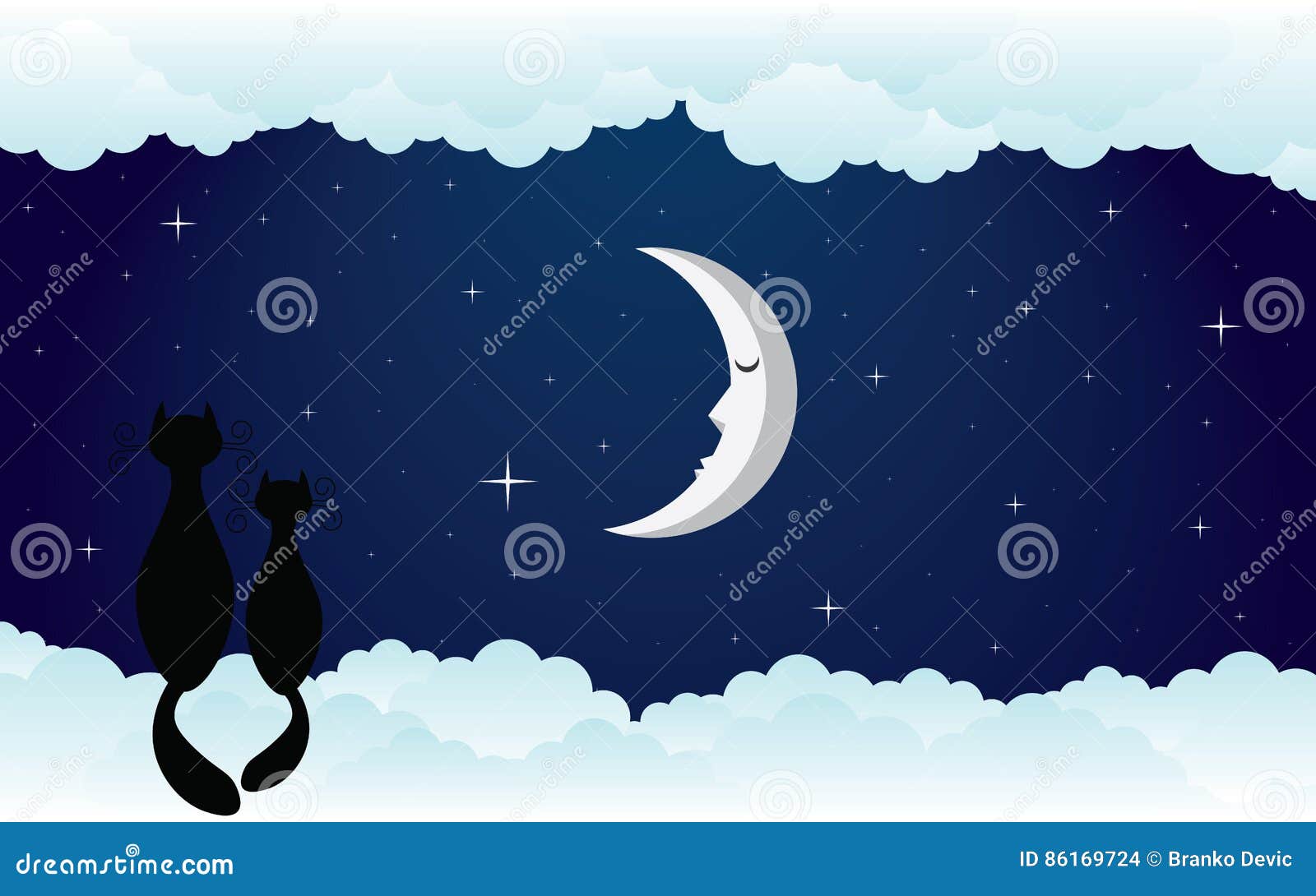 Good night illustration stock vector. Illustration of unique - 86169724