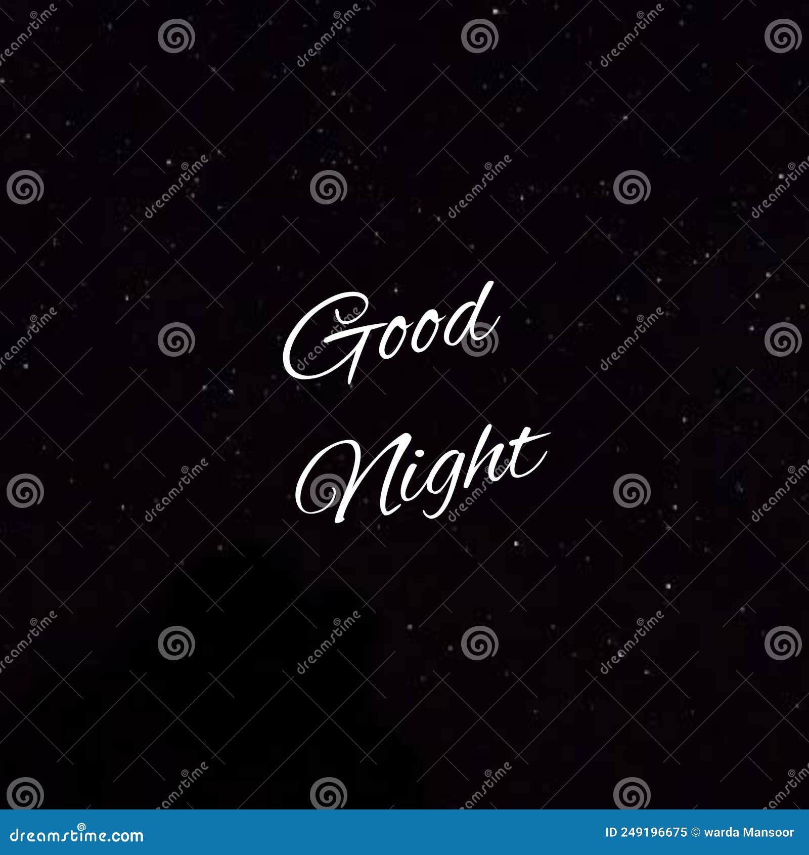 Good Night Illustration, Typography Card, Image with Text Stock ...