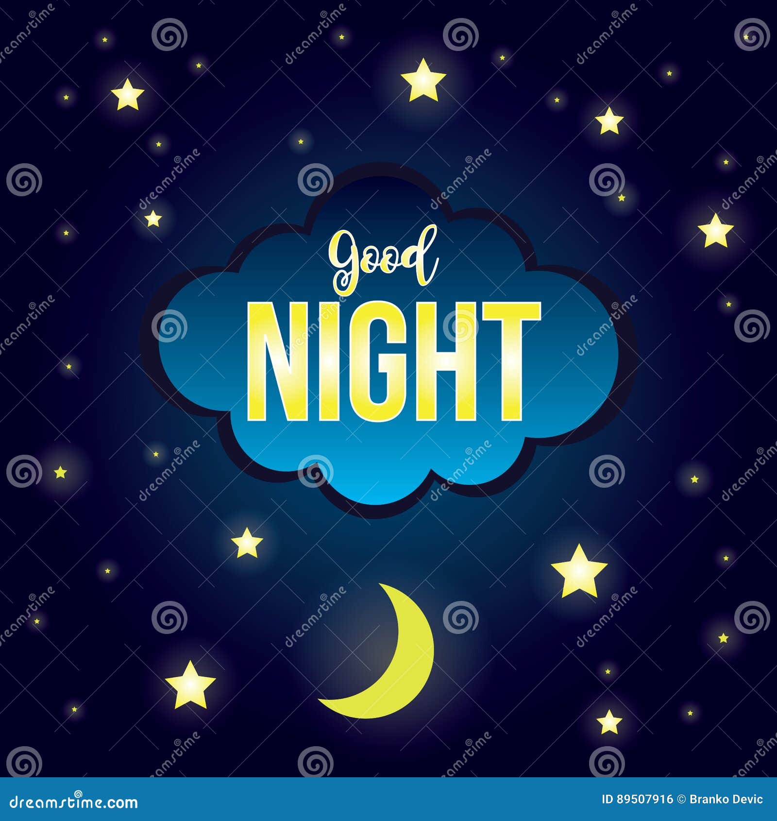 Good Night Illustration Vector Design Stock Vector - Illustration of ...
