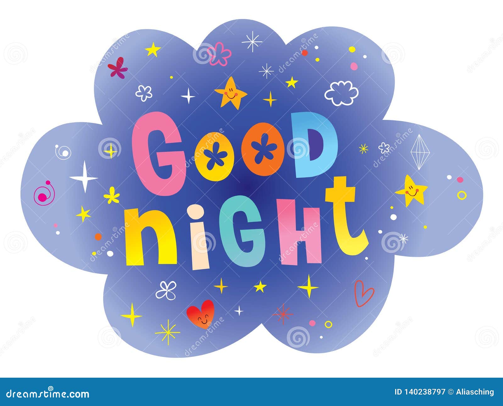 Good night stock vector. Illustration of good, stars - 140238797