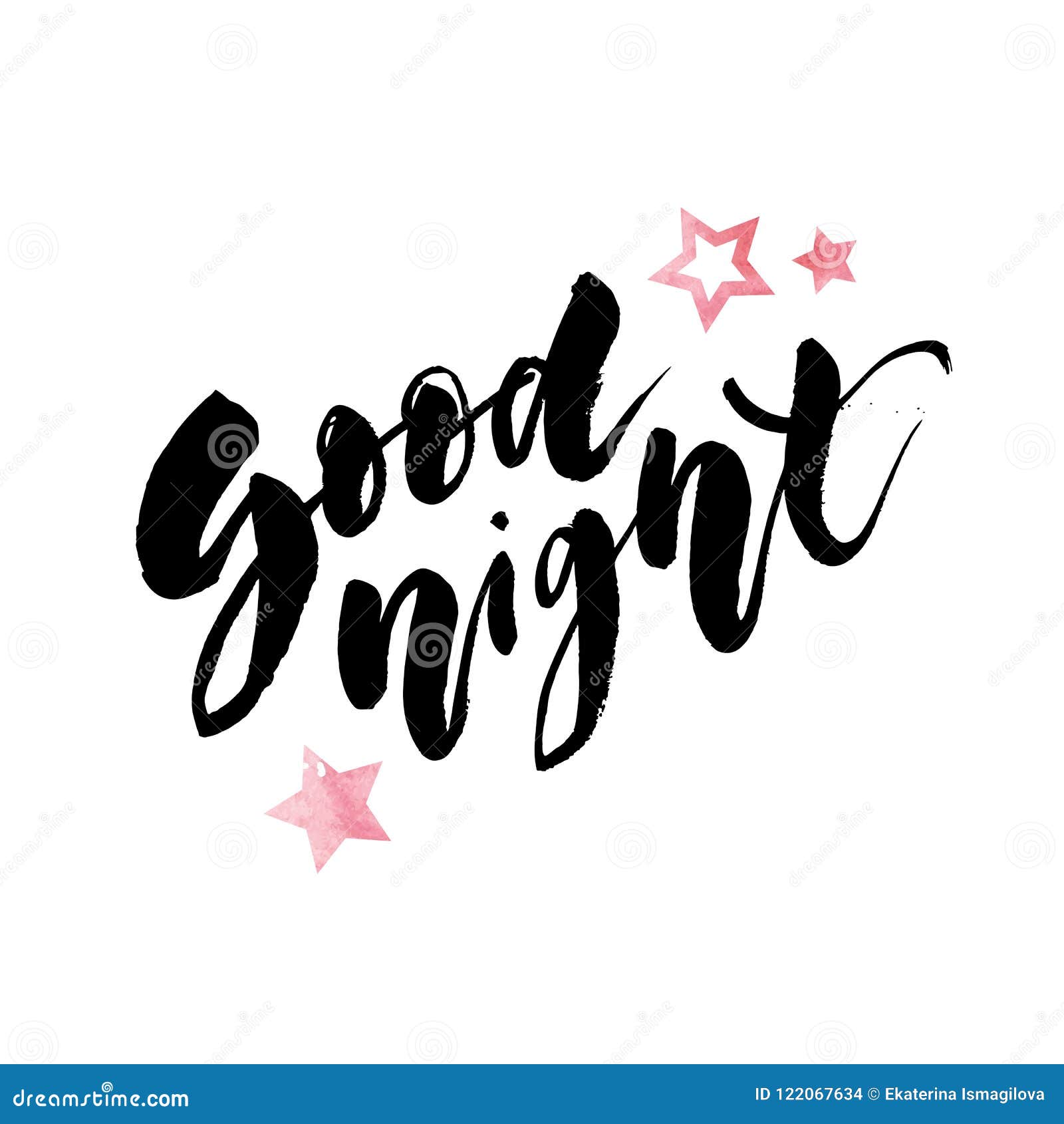 Good Night Lettering Calligraphy Vector Text Phrase Typography Type ...