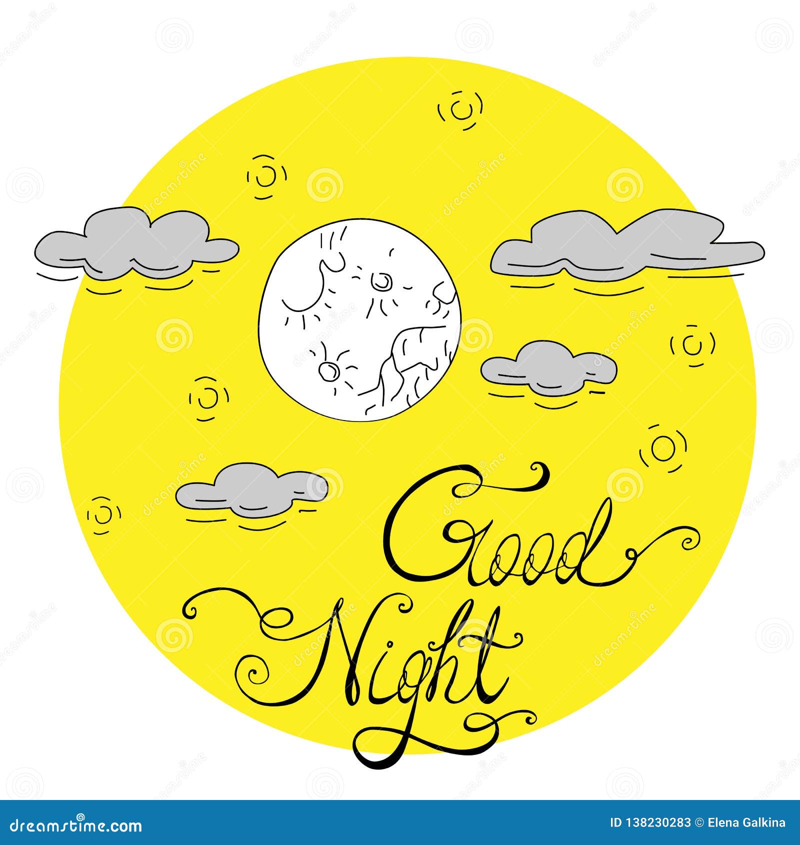 Good Night vector stock vector. Illustration of nature - 138230283