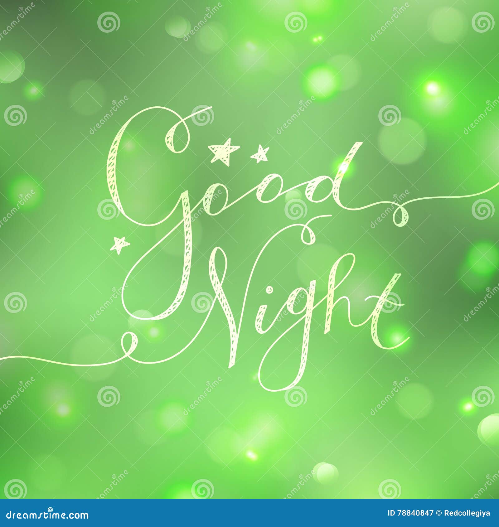 Good night lettering stock vector. Illustration of spark - 78840847