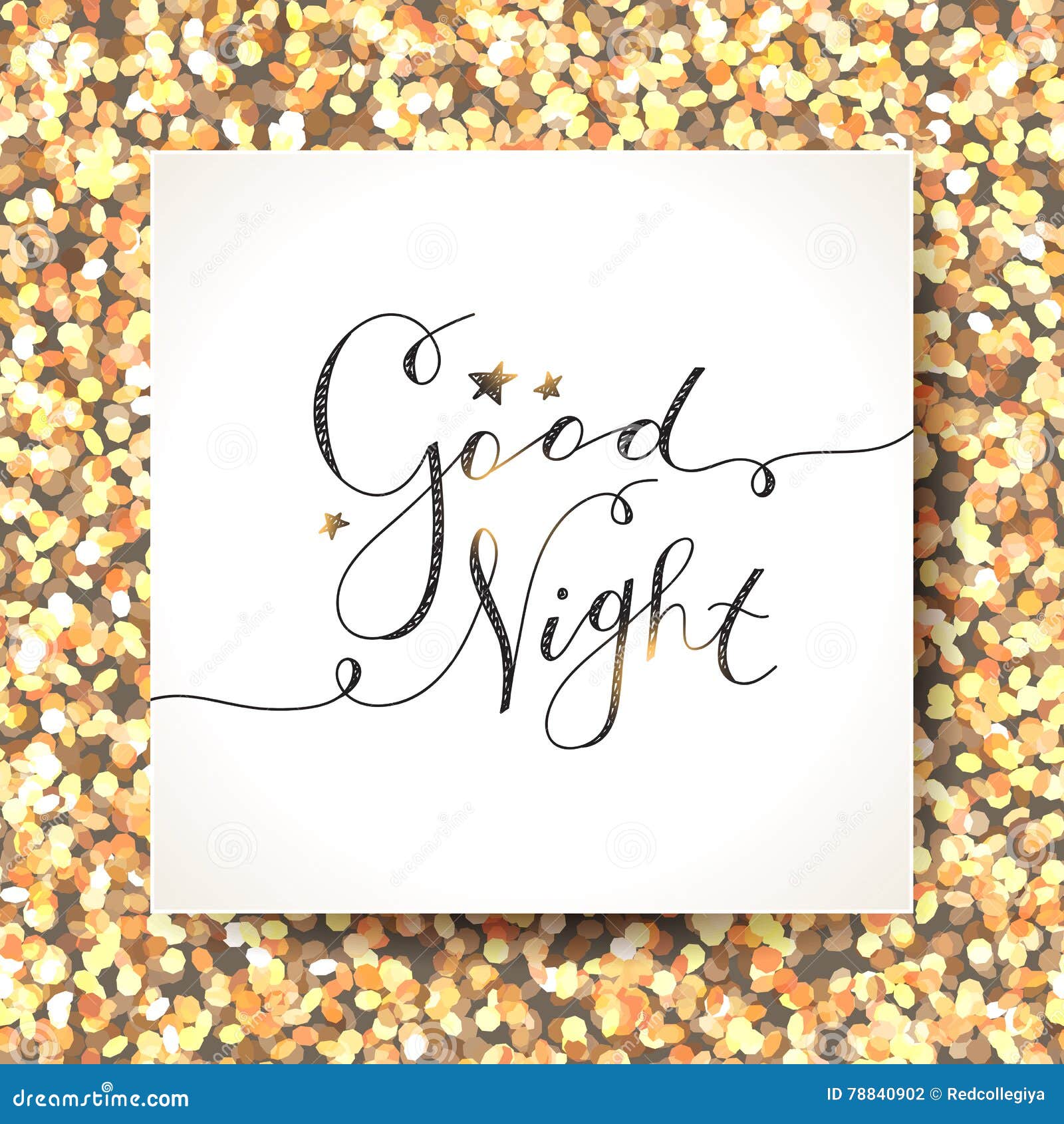 Good night lettering stock vector. Illustration of festive - 78840902
