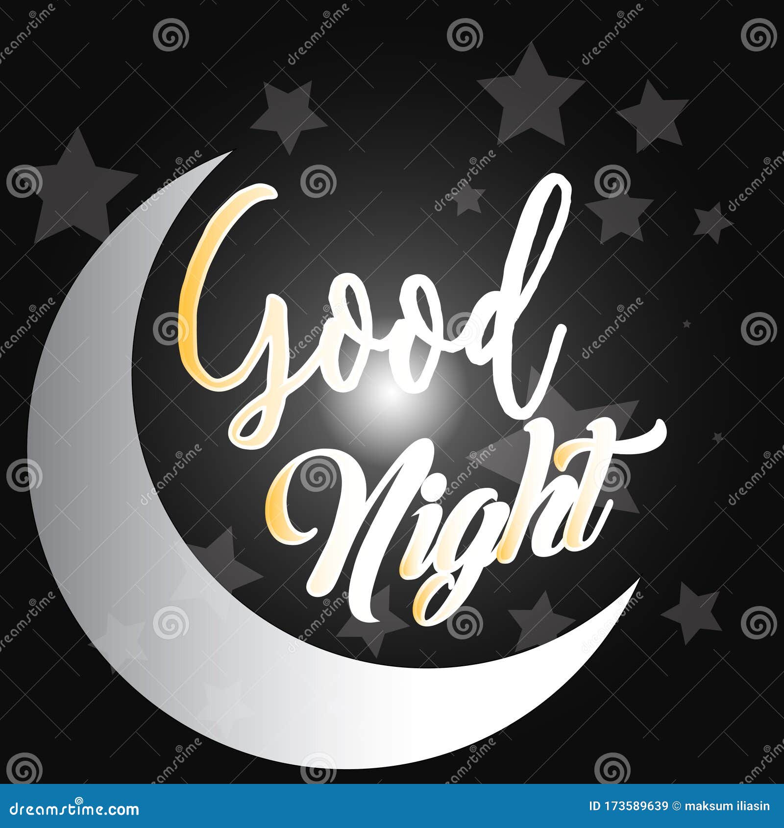 Good Night Logo Design Vector Stock Vector - Illustration of card ...