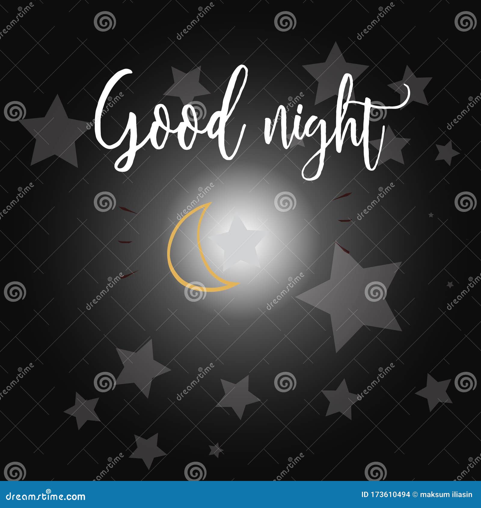 Good Night Logo Design Vector Stock Vector - Illustration of phrase ...