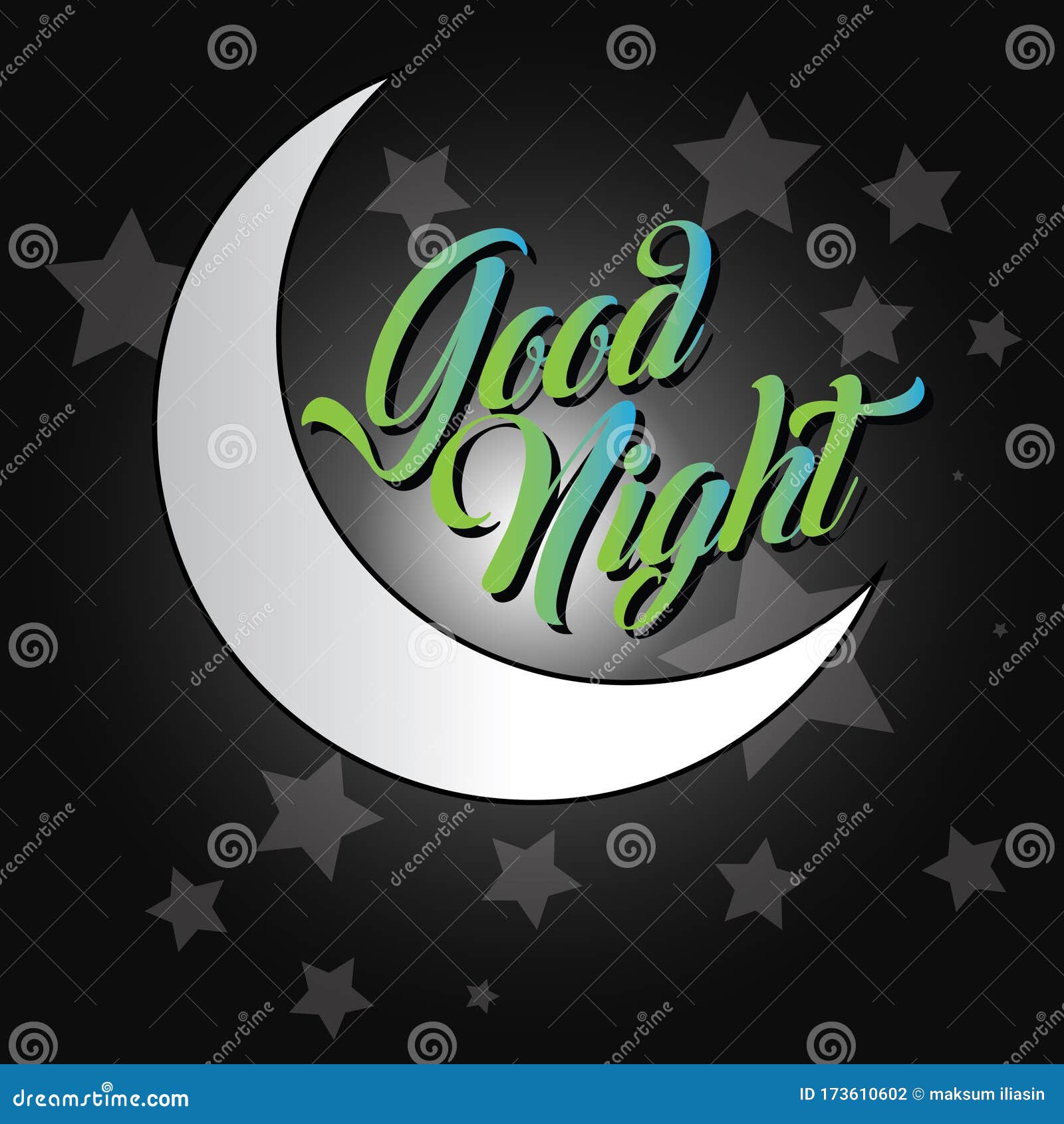 Good Night Logo Design Vector Stock Vector - Illustration of poster ...