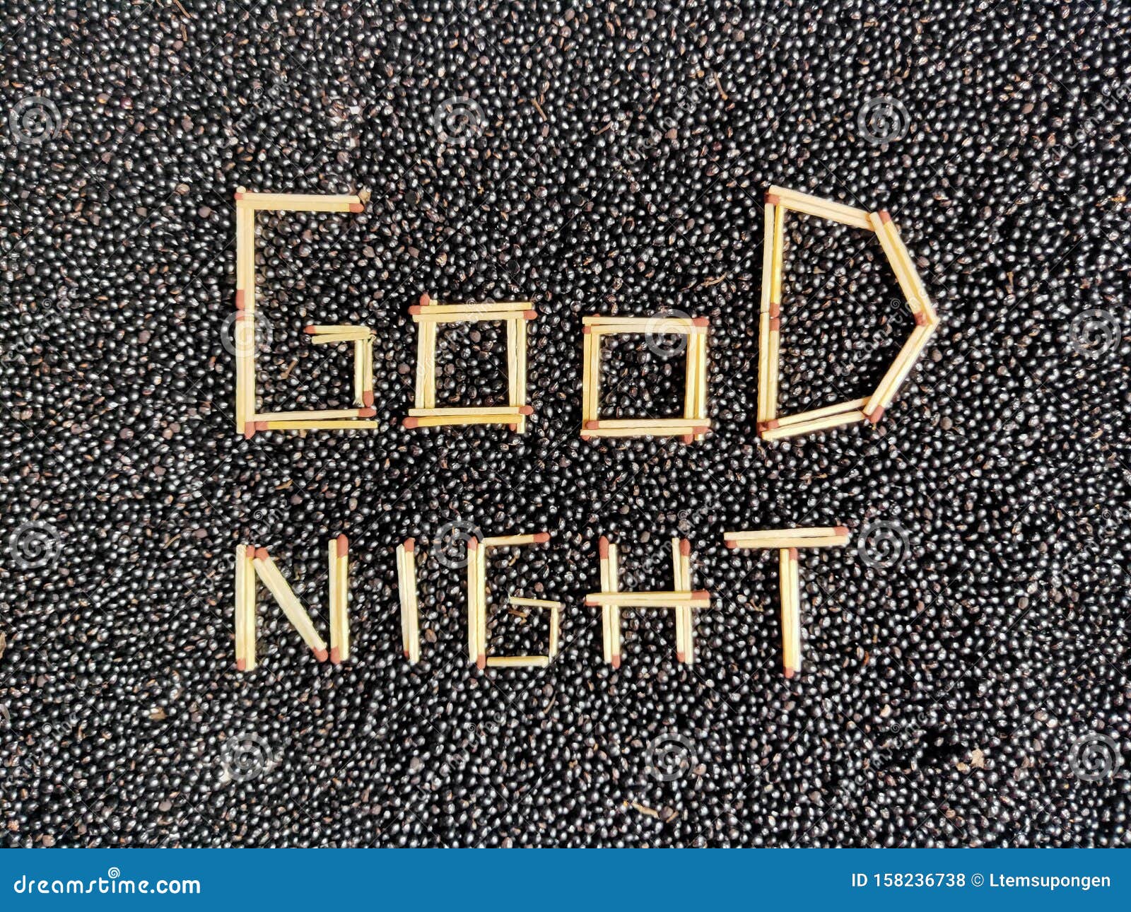Good Night with Match Sticks Wish Stock Photo - Image of good, match ...