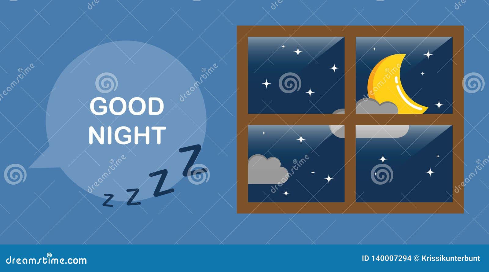 Good night moon in the sky stock vector. Illustration of climate ...
