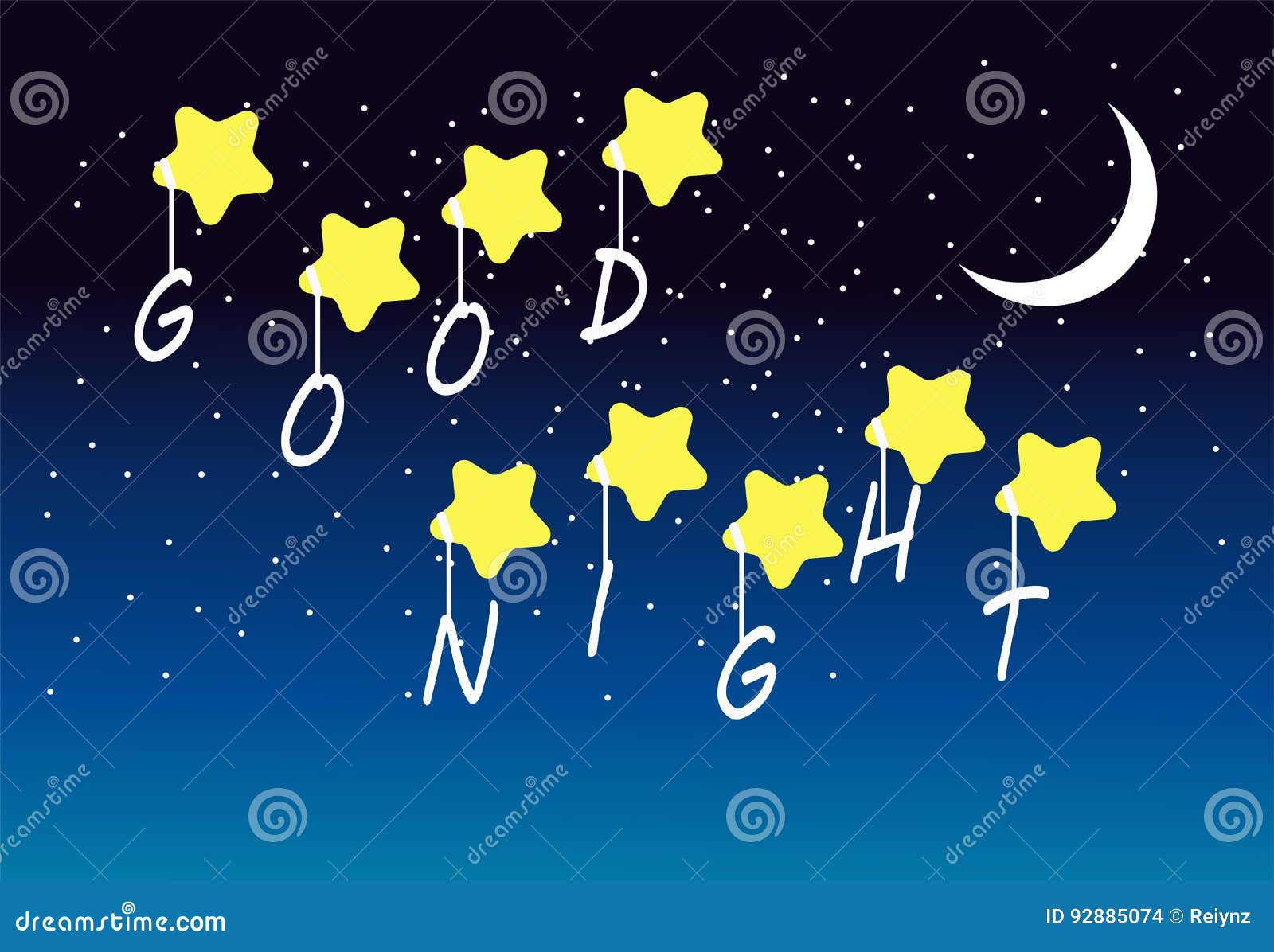 Good night scene stock vector. Illustration of landscape - 92885074