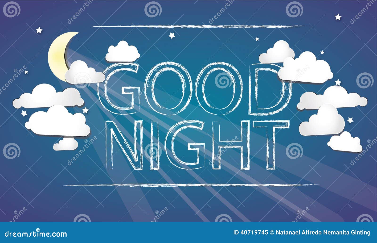 Good Night on the sky stock illustration. Illustration of happy - 40719745