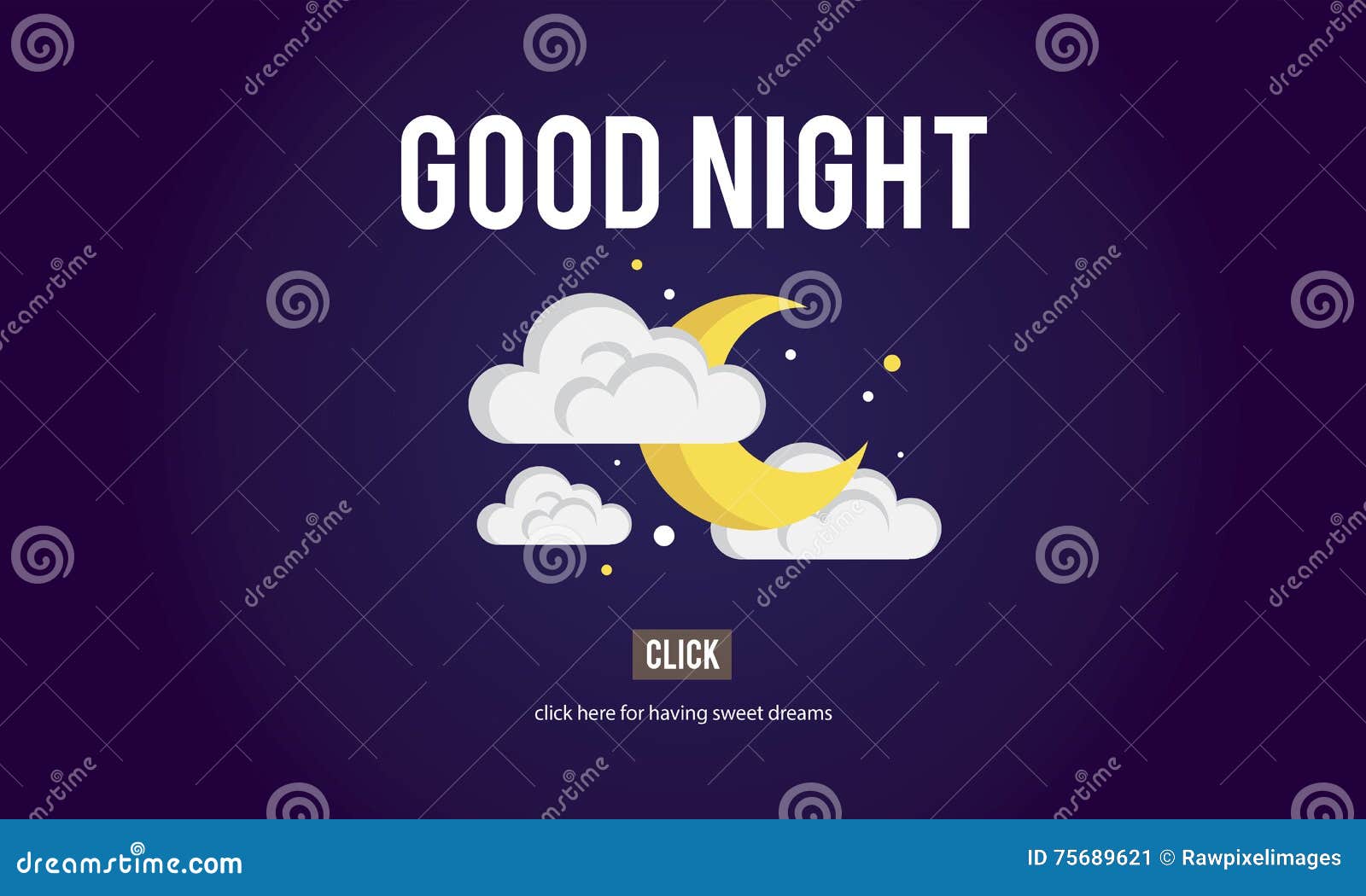 Good Night Sleepy Moon Stars Concept Stock Illustration - Illustration ...