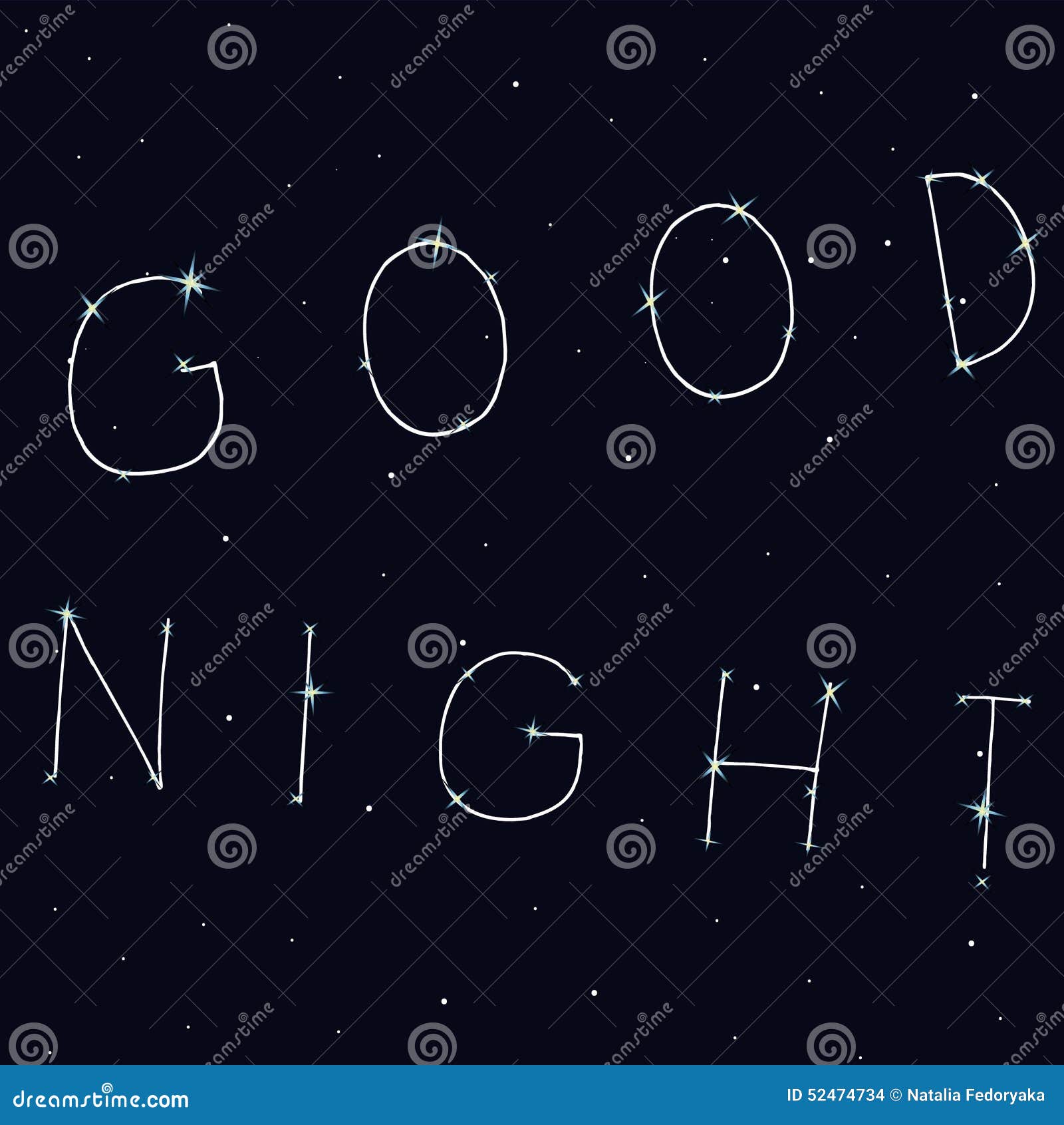 Good night stock vector. Illustration of sweet, hand - 52474734